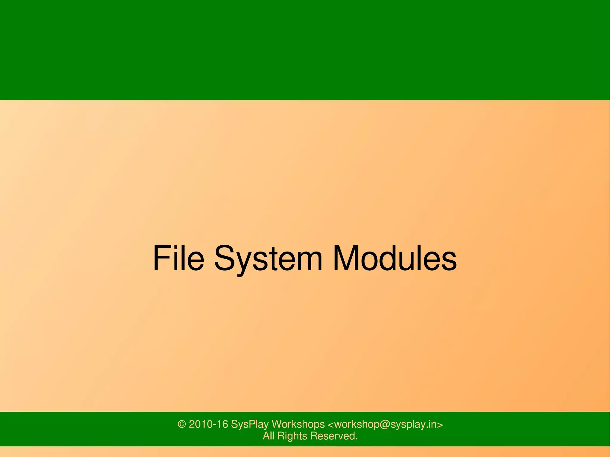 File System Modules | PDF