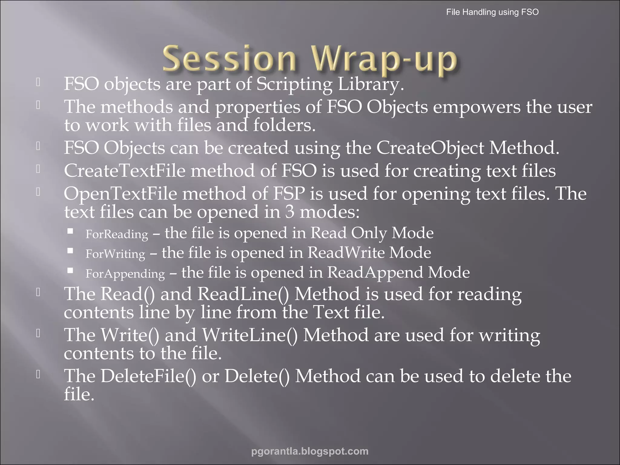 File System Object in QTP | PPT