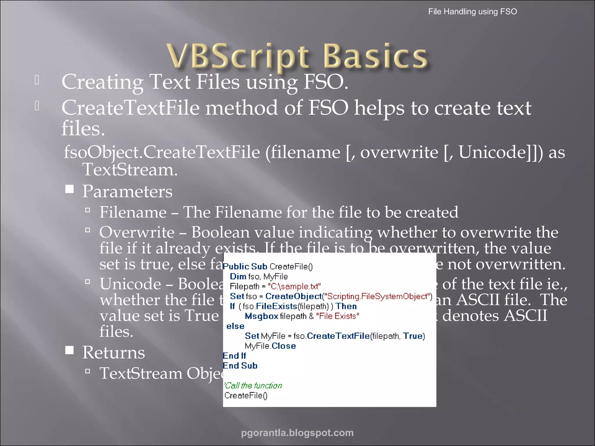 File System Object In Qtp Ppt 7339