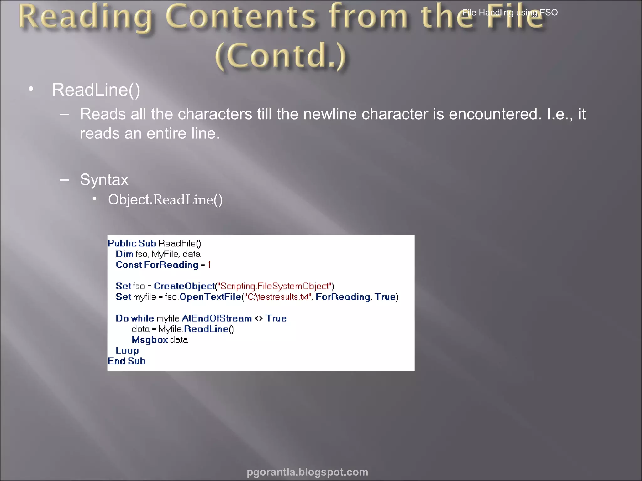 File System Object in QTP | PPT