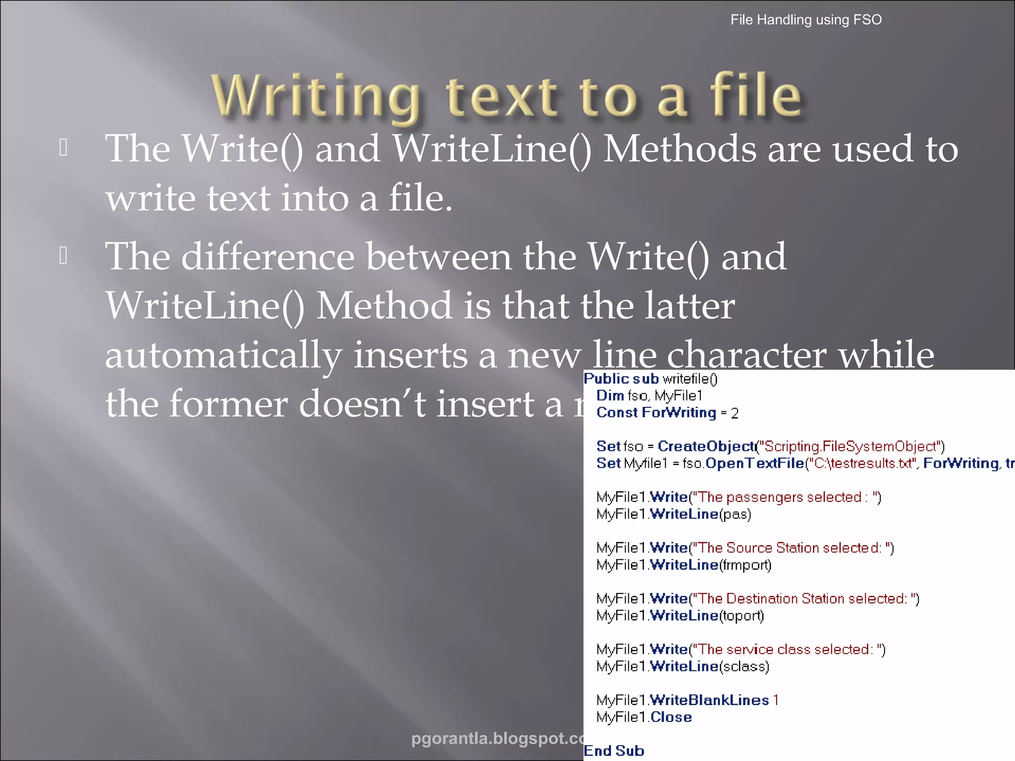 File System Object In Qtp Ppt