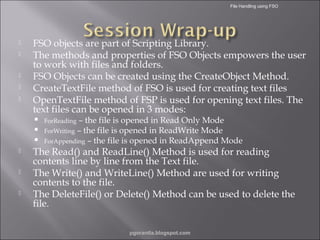 File System Object in QTP | PPT