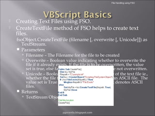 File System Object in QTP | PPT
