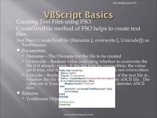 File System Object In Qtp Ppt