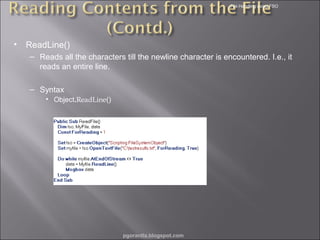 File System Object in QTP | PPT