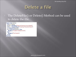 File System Object in QTP | PPT