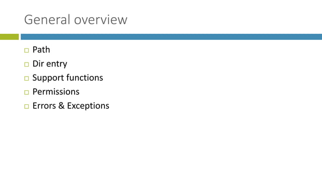 C++17 std::filesystem - Overview | PPT