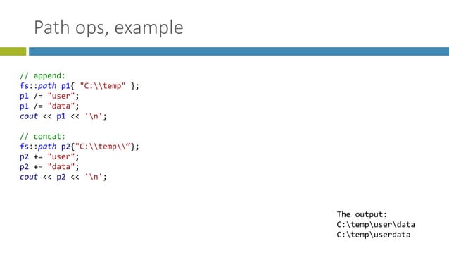 C++17 std::filesystem - Overview | PPT