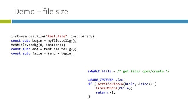 C++17 std::filesystem - Overview | PPT C++17 std::filesystem - Overview | PPT