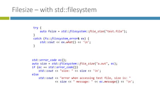 C++17 std::filesystem - Overview | PPT