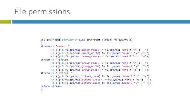 C++17 std::filesystem - Overview C++17 std::filesystem - Overview