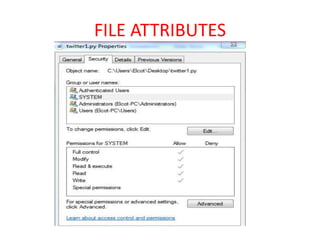 FILE SYSTEMS IN WINDOWS OPERATING SYSTEMS | PPT