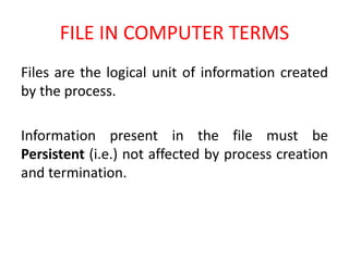 FILE SYSTEMS IN WINDOWS OPERATING SYSTEMS | PPT
