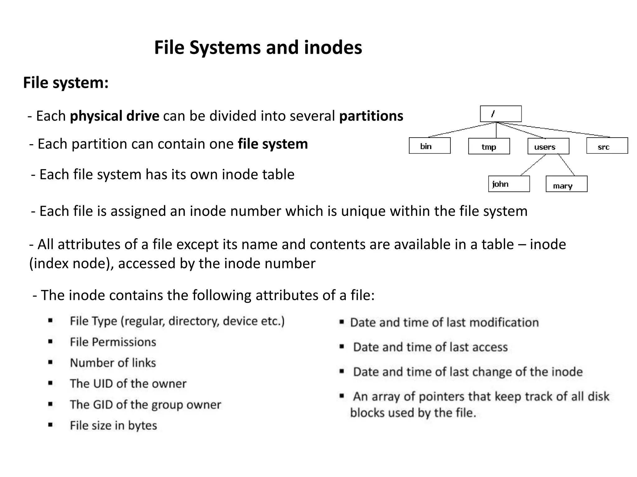 File systems and inodes | PPTX