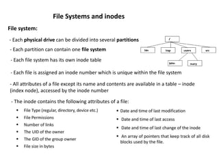 File systems and inodes | PPTX | Operating Systems | Computer Software and Applications