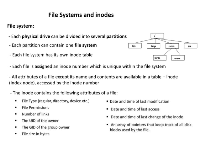 File Systems And Inodes Ppt