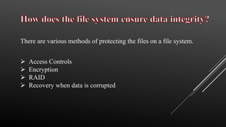File system security | PPSX | Operating Systems | Computer Software and Applications