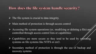 File system security | PPSX | Operating Systems | Computer Software and Applications