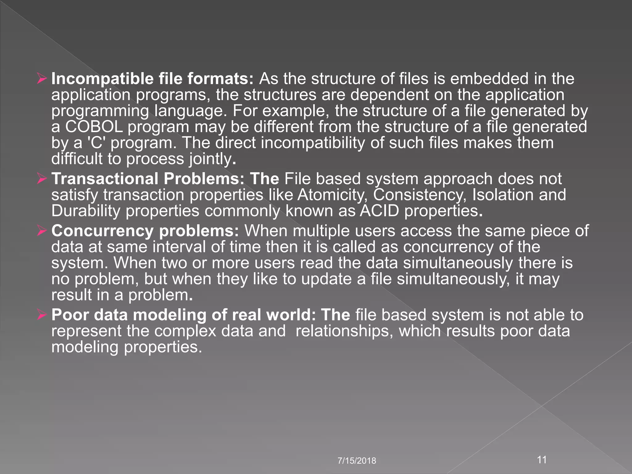 File systems versus a dbms | PPTX
