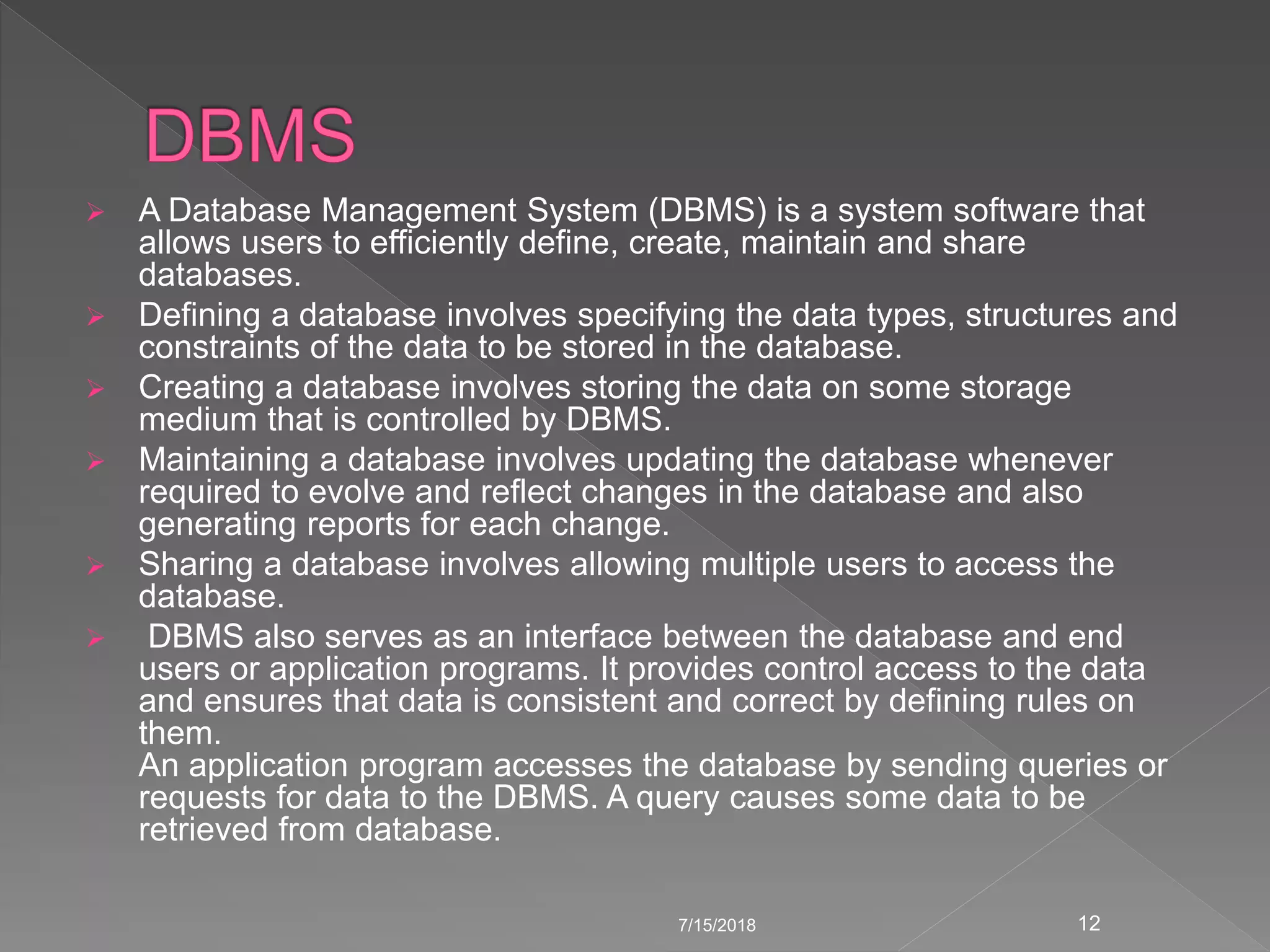 File systems versus a dbms | PPTX