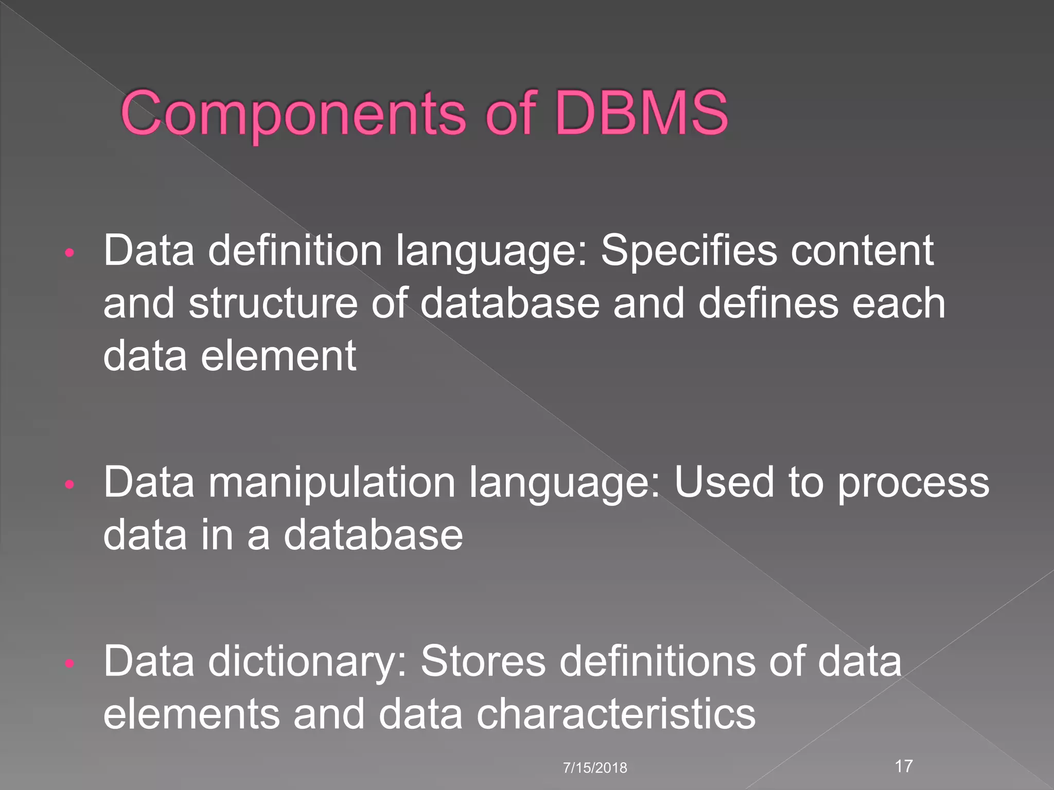 File systems versus a dbms | PPTX