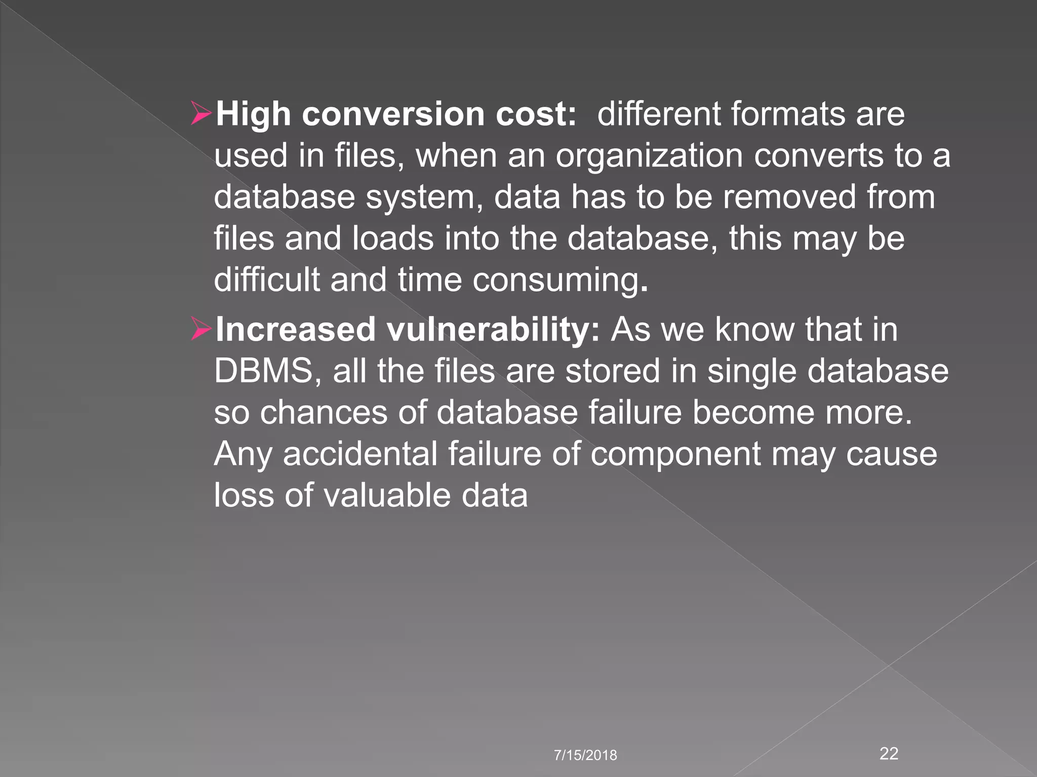 File systems versus a dbms | PPTX