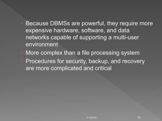 File systems versus a dbms | PPTX