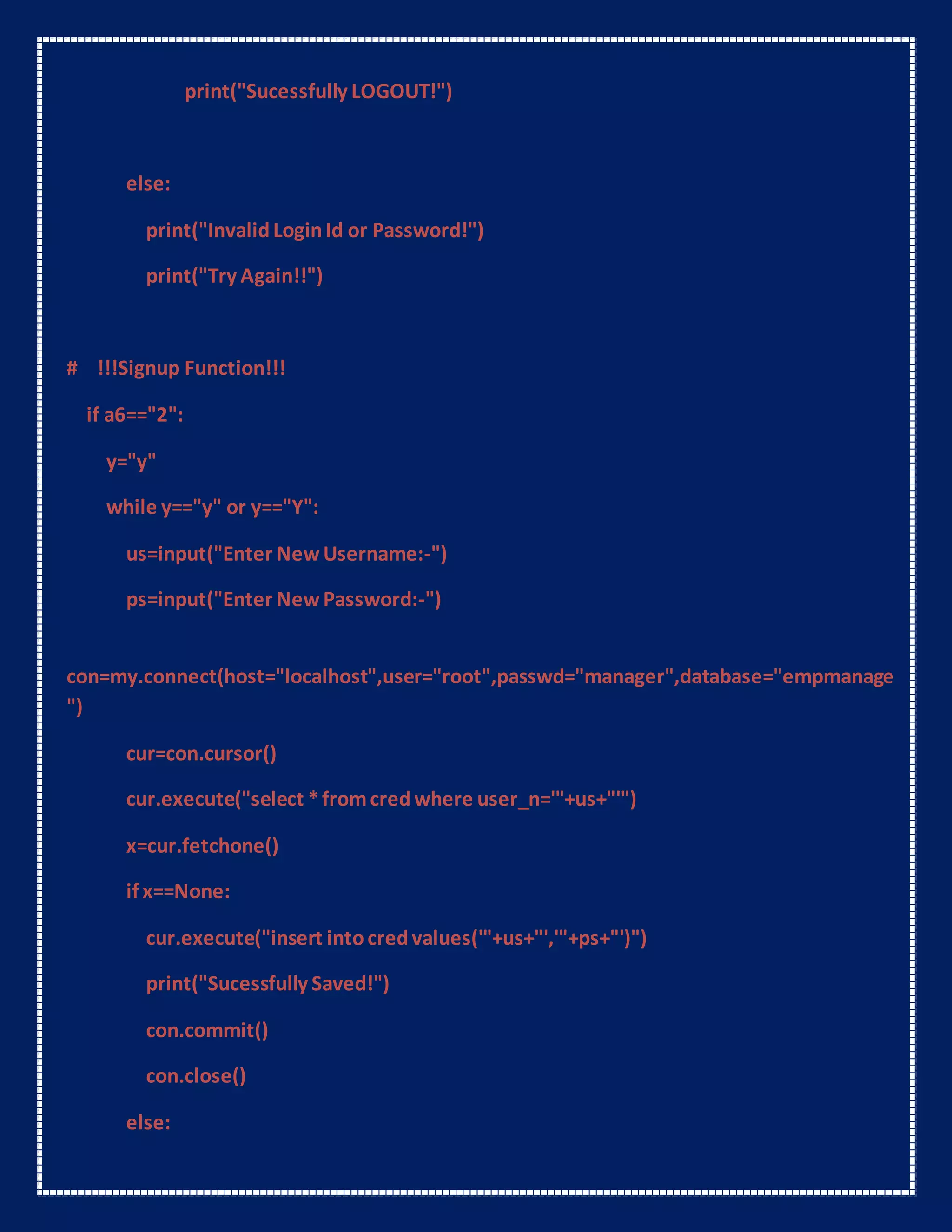 Computer Science With Python Project For Class 12 Cbse Docx Databases Computer Software