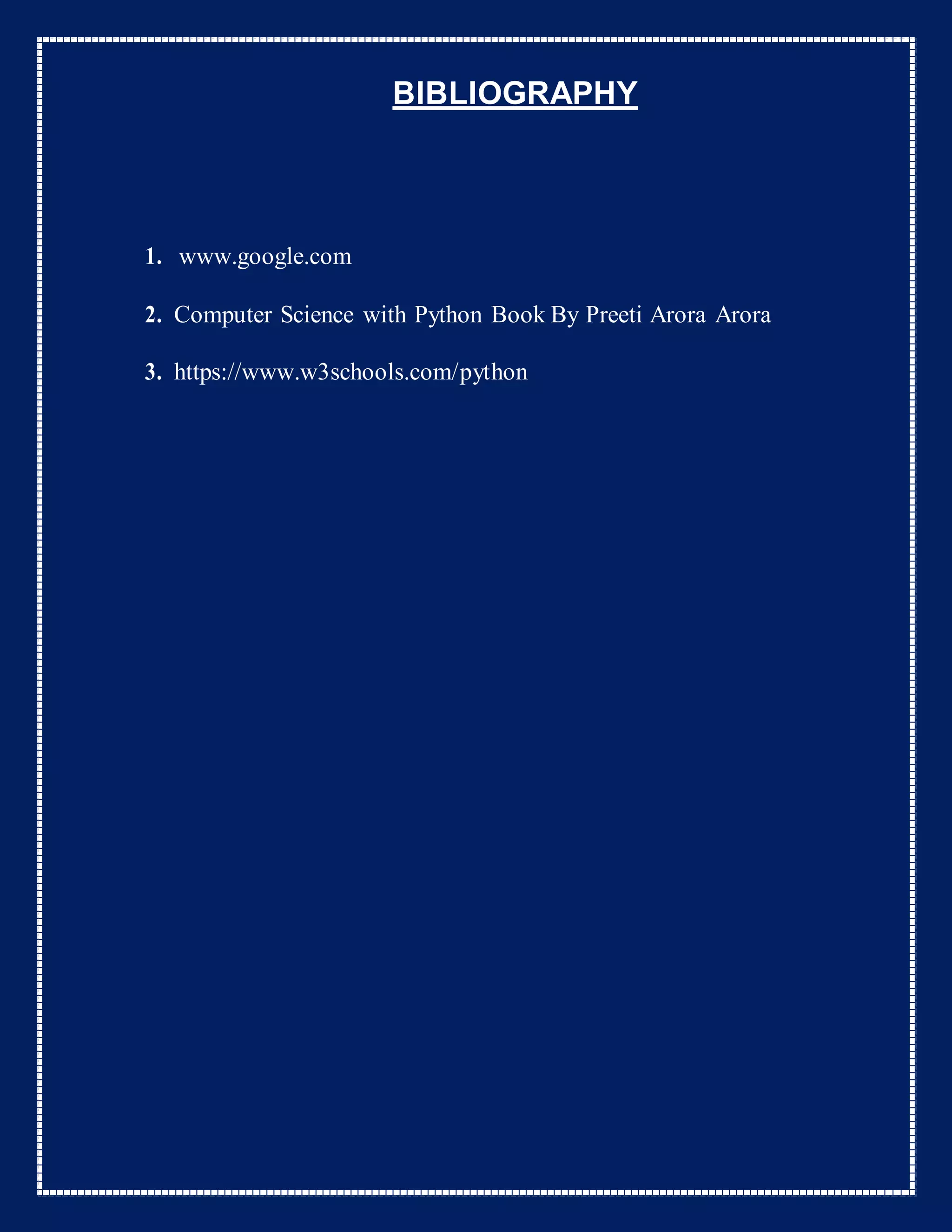 Computer Science With Python Project For Class 12 Cbse Docx Databases Computer Software