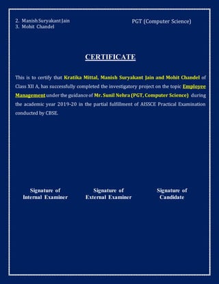 computer science with python project for class 12 cbse | DOCX