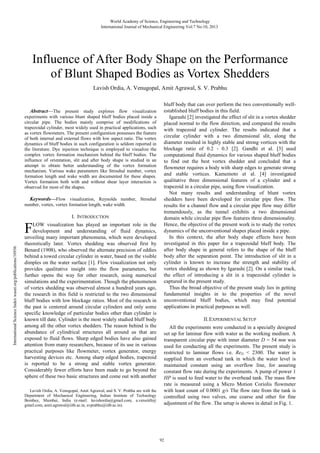 Vortex Shedding Study using Flow visualisation | PDF