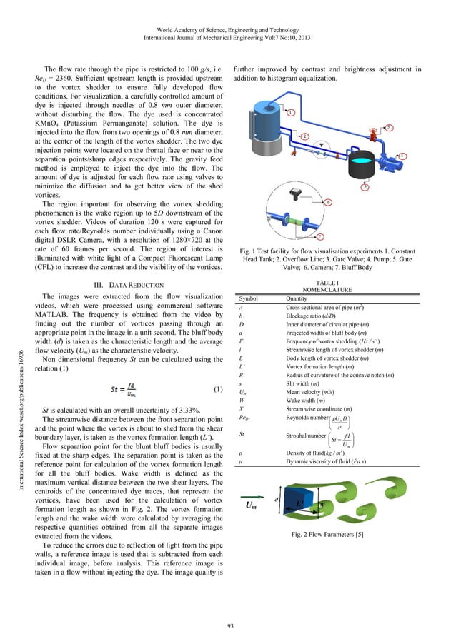 Vortex Shedding Study using Flow visualisation | PDF | Physics | Science