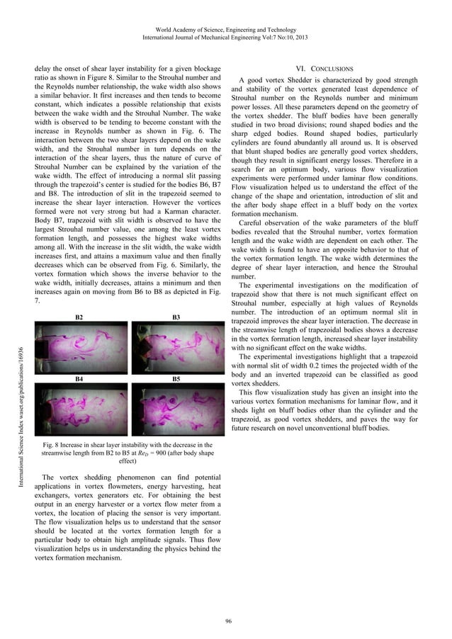 Vortex Shedding Study using Flow visualisation | PDF | Physics | Science