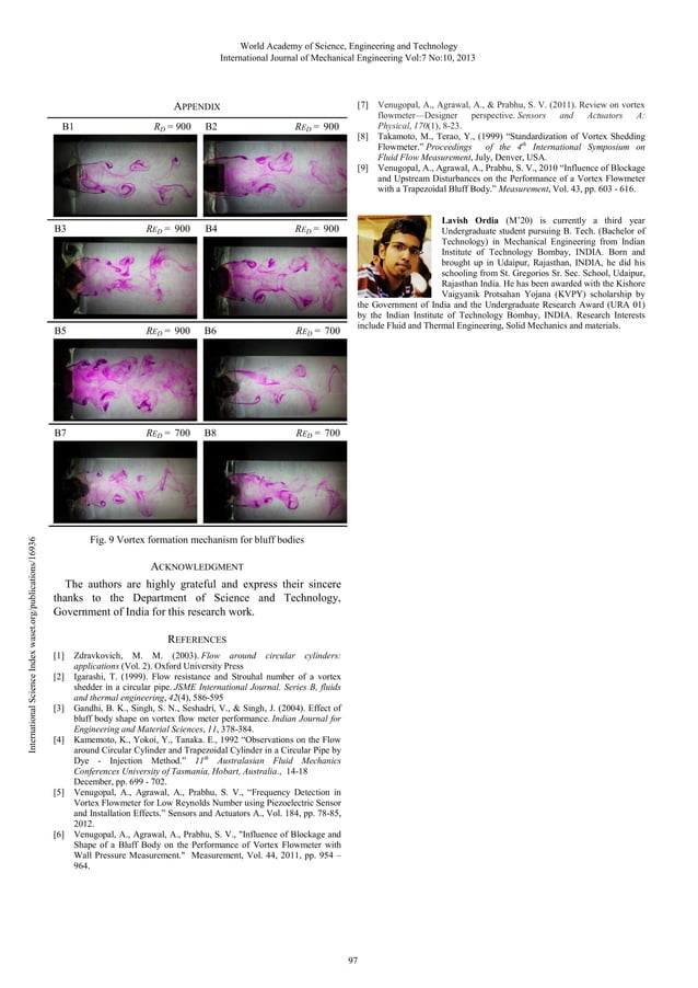 Vortex Shedding Study using Flow visualisation | PDF | Physics | Science