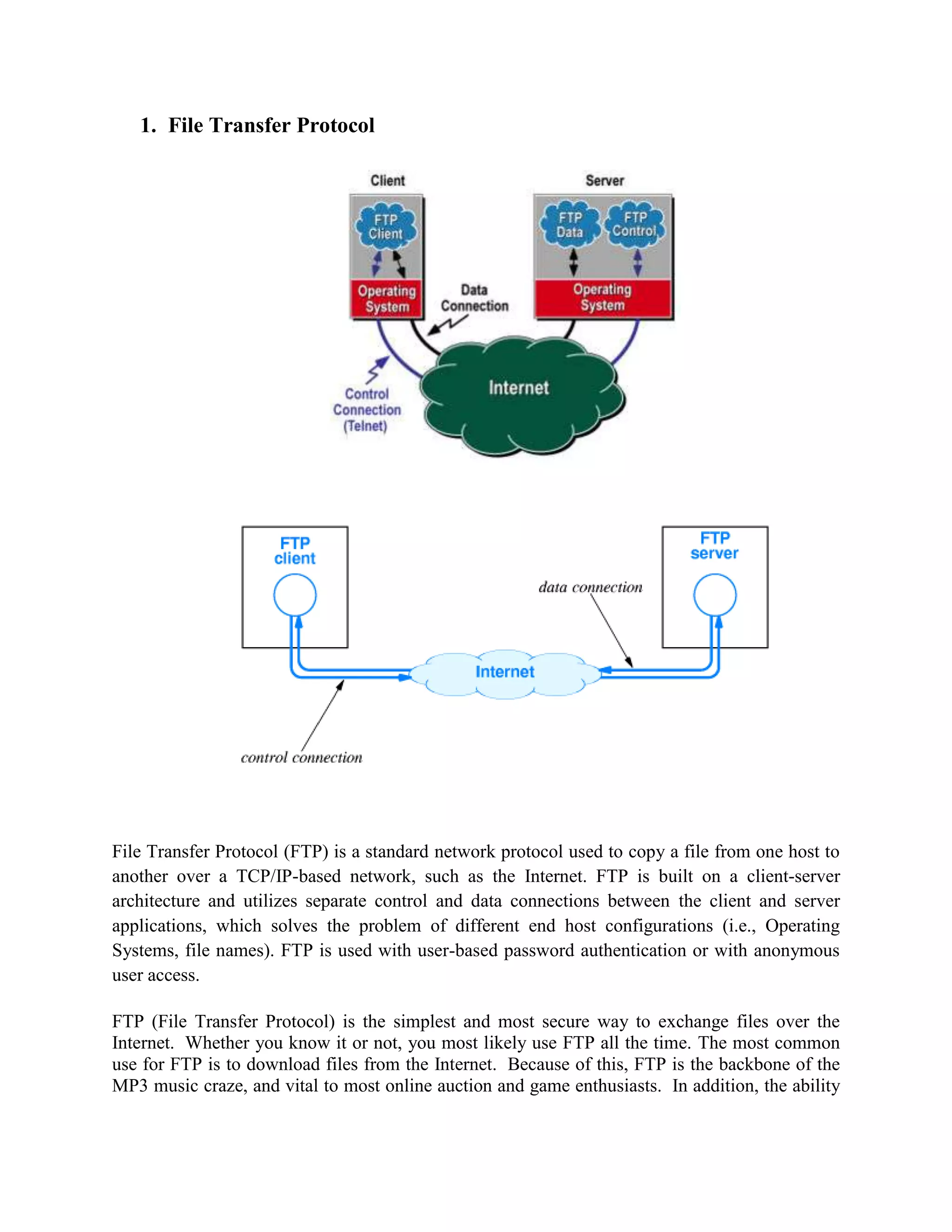 File transfer protocol | DOCX | Computer Networking | Computing
