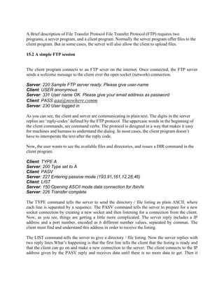 File transfer protocol | DOCX | Computer Networking | Computing