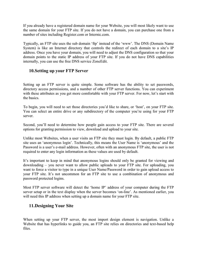 File transfer protocol | DOCX | Computer Networking | Computing