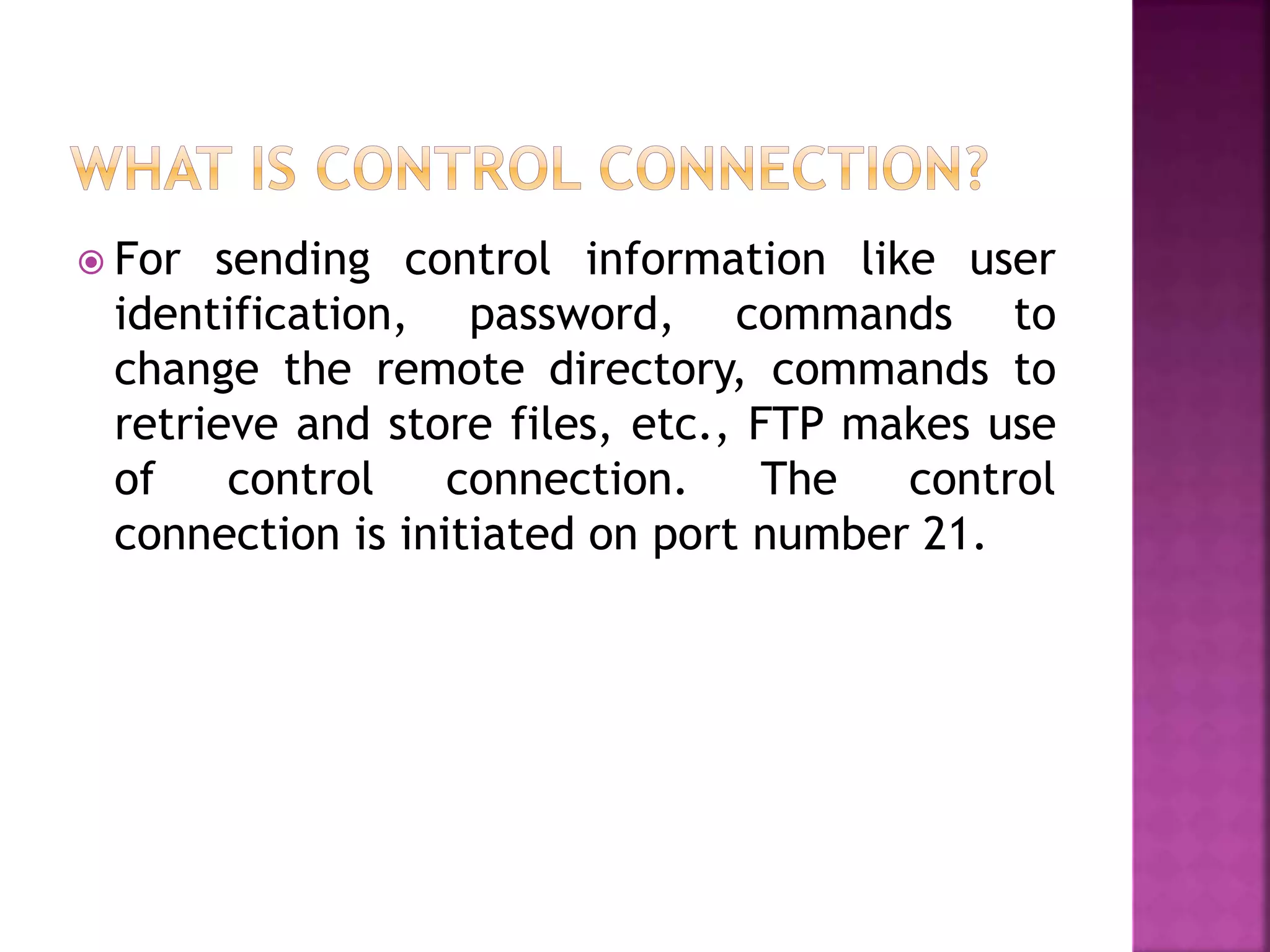 File transfer protocol (ftp) in application | PPT