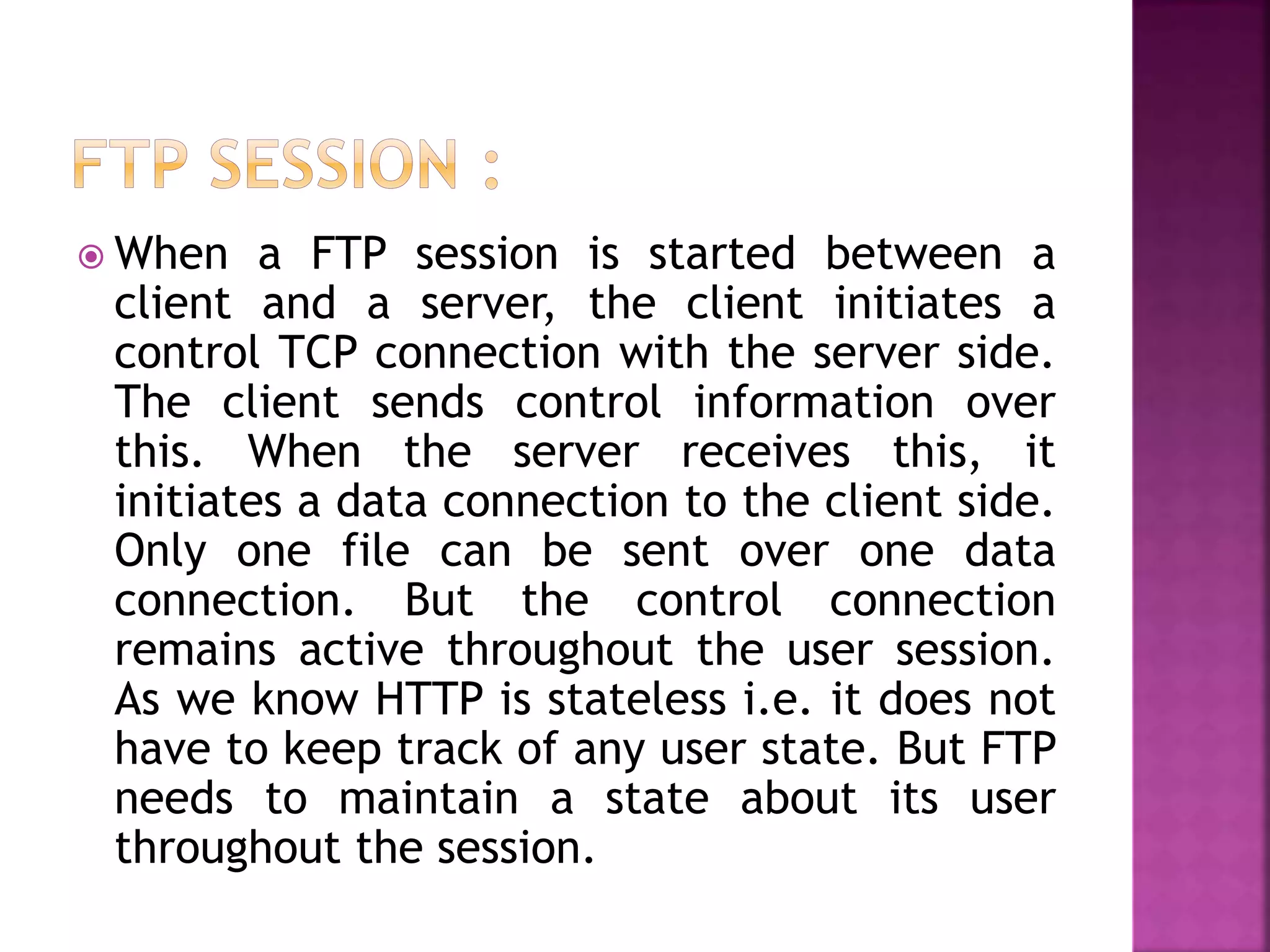 File transfer protocol (ftp) in application | PPT