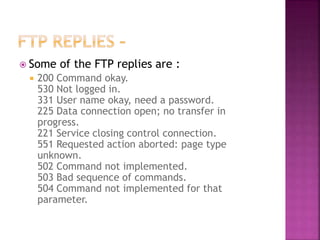 File transfer protocol (ftp) in application | PPT
