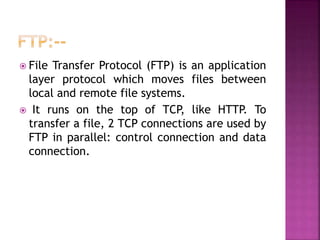 File transfer protocol (ftp) in application | PPT