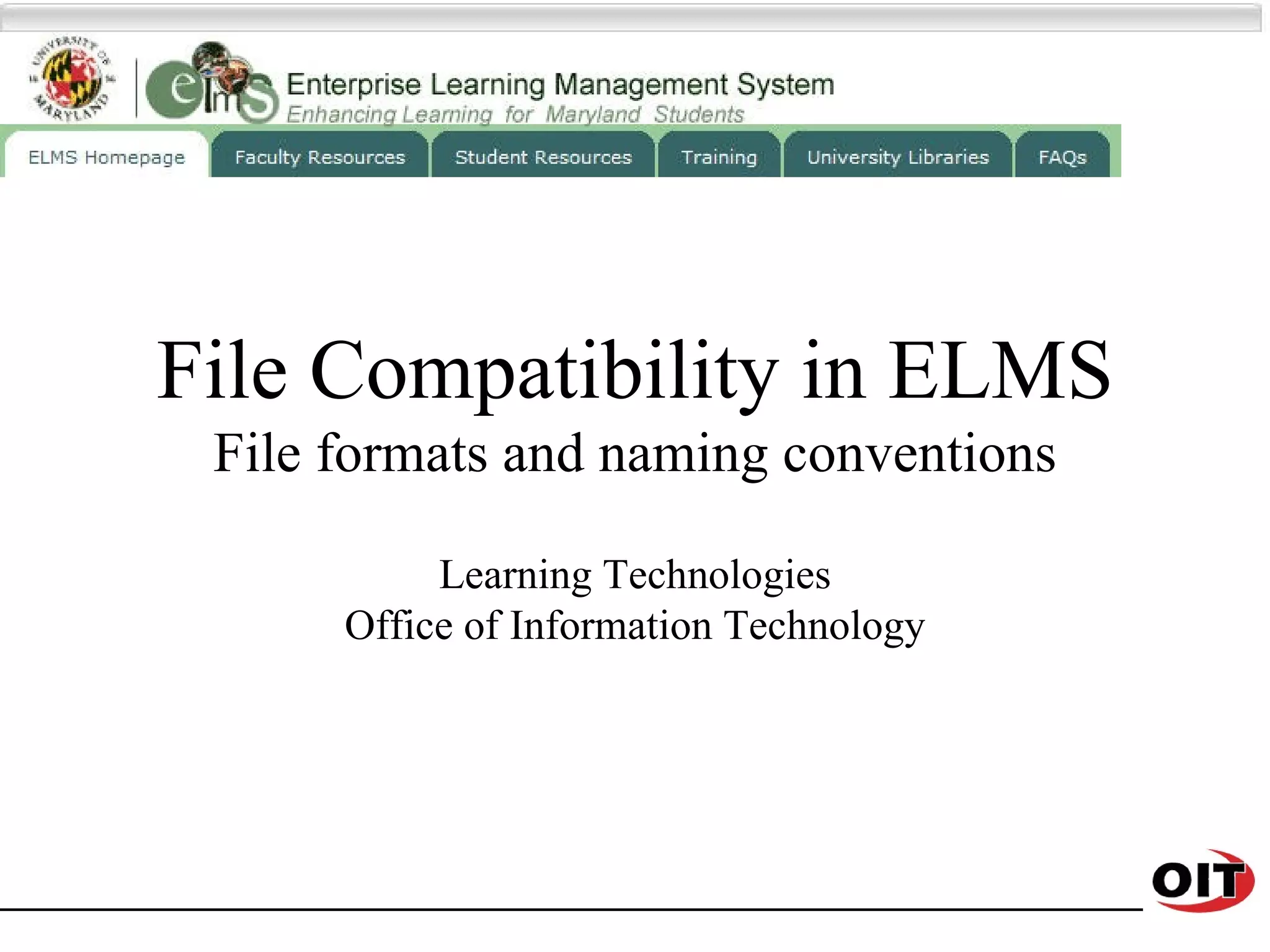 Filetypes and conventions | PPT