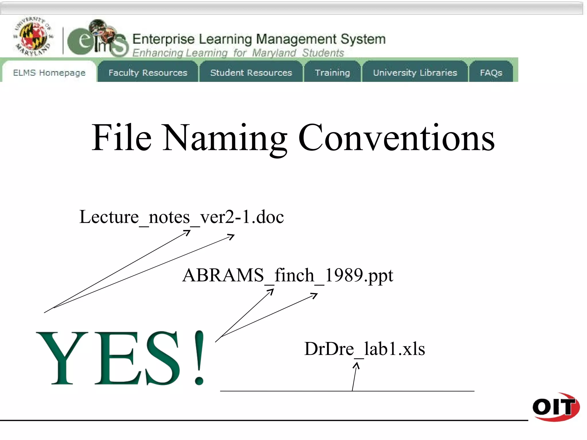 Filetypes and conventions | PPT