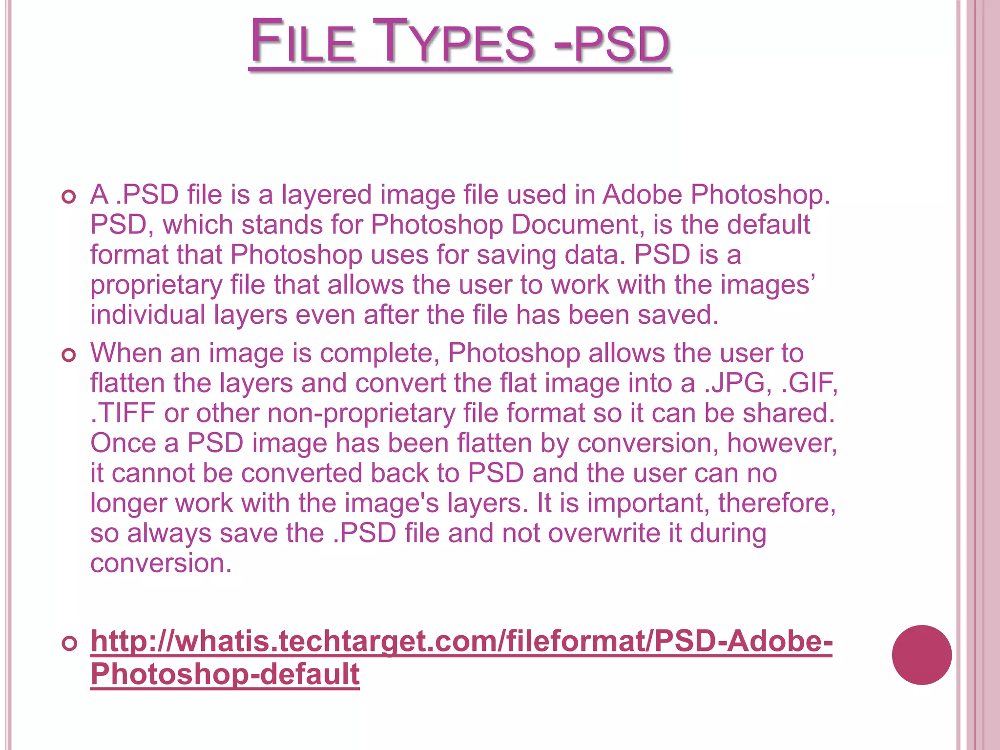 File types, photoshop | PPTX