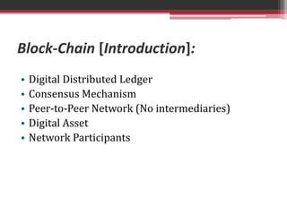 Block Chain Cloud Technology | PPTX