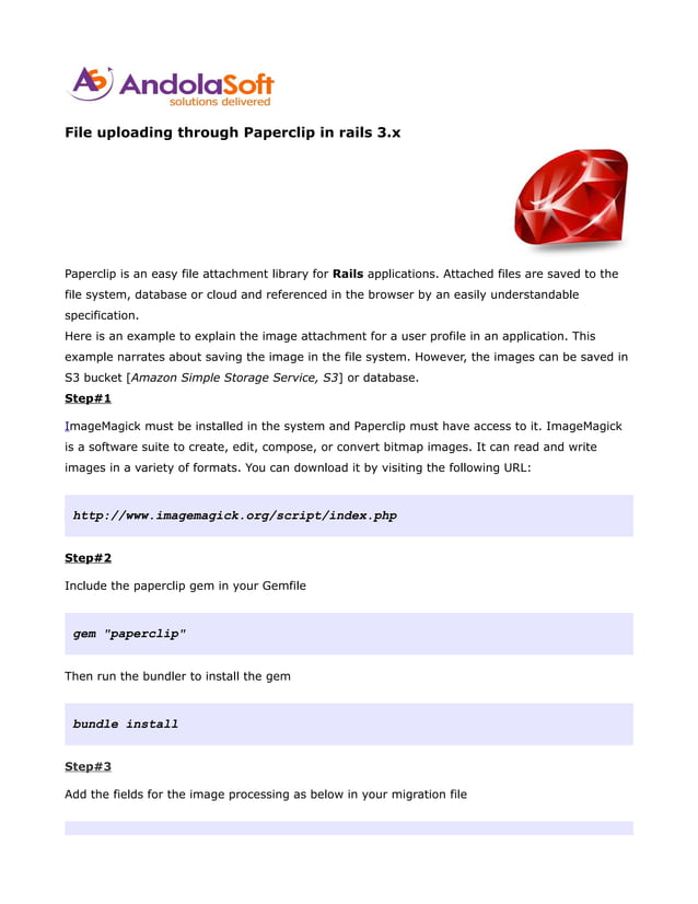 File uploading through paperclip in rails 3.x | DOC | Desktop Publishing | Computer Software and ...