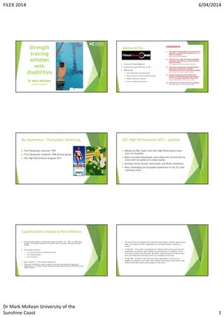 FILEX 2014 Training paralympic athletes | PDF