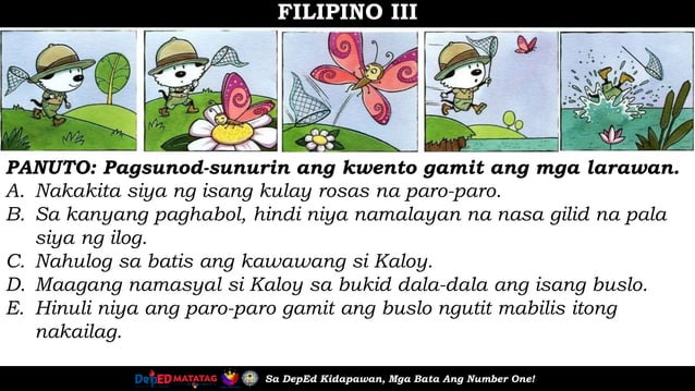 FILIPINO 3 - QUARTER 4 - PAGBUO NG BUOD O LAGOM TUNGKOL SA KWENTONG ...