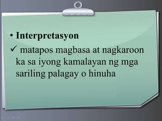 ang sining ng pagbasa | PPTX