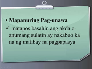 ang sining ng pagbasa | PPTX